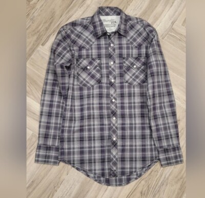 Wrangler shirt Rodeo Western Plaid Purple 20x Compotion 20x | eBay