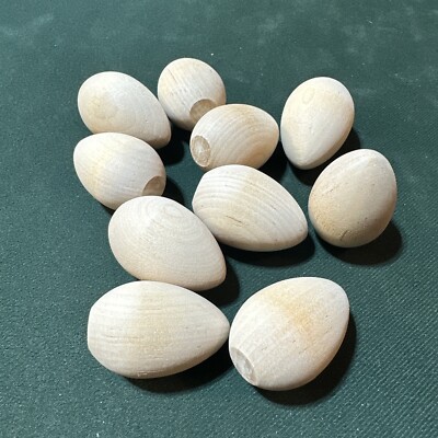 10 Vintage Wooden Egg Net Fishing Bobber 2” Unpainted NOS Good For ...