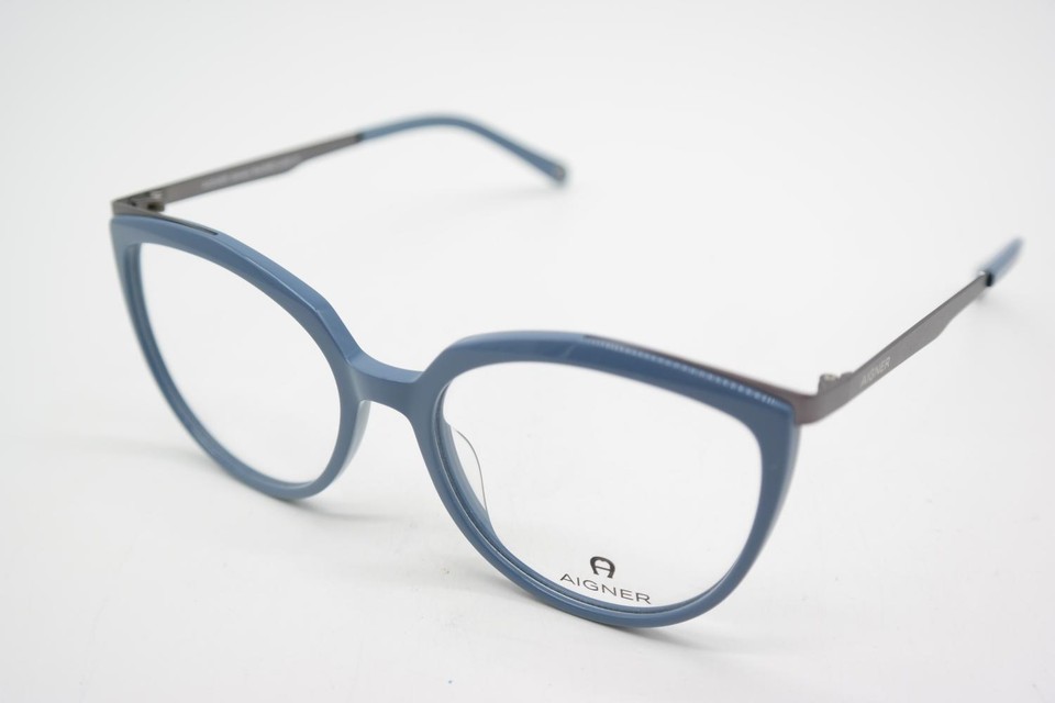 Glasses AIGNER EDELFA 30582 Blue Metallic Oval Eyeglasses Frame New | eBay