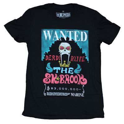 One Piece Mens T-Shirt - Wanted Dead Or Alive The SK Brook Poster Pic ...
