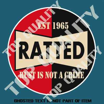 RATTED RAT ROD Hot Rod Decal Sticker for Mancave Car Bar Vintage Car ...
