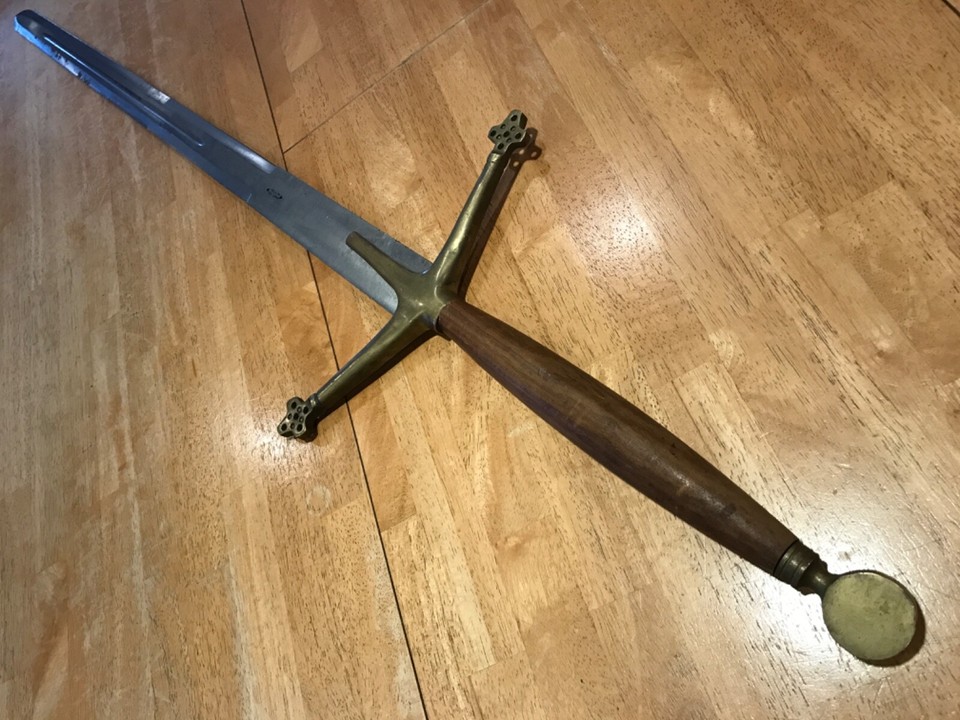 Vintage, Antique, 2 Hand Sharp, Huge Sword, Brass Hilt Medieval Sharp ...