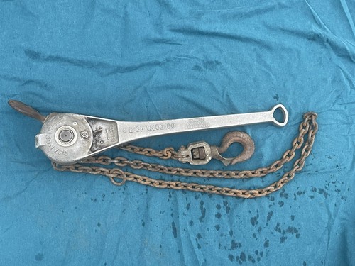 Vintage A.B. Chance 1 Ton Ratchet Chain Hoist 19671-G Made In USA | eBay