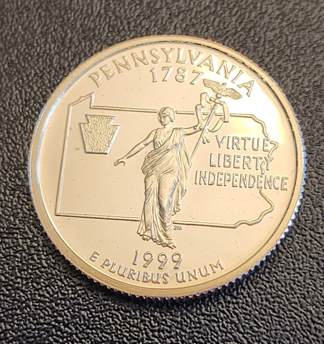 1999 S PROOF PENNSYLVANIA STATE QUARTER - From a CLAD Proof Set - FREE ...