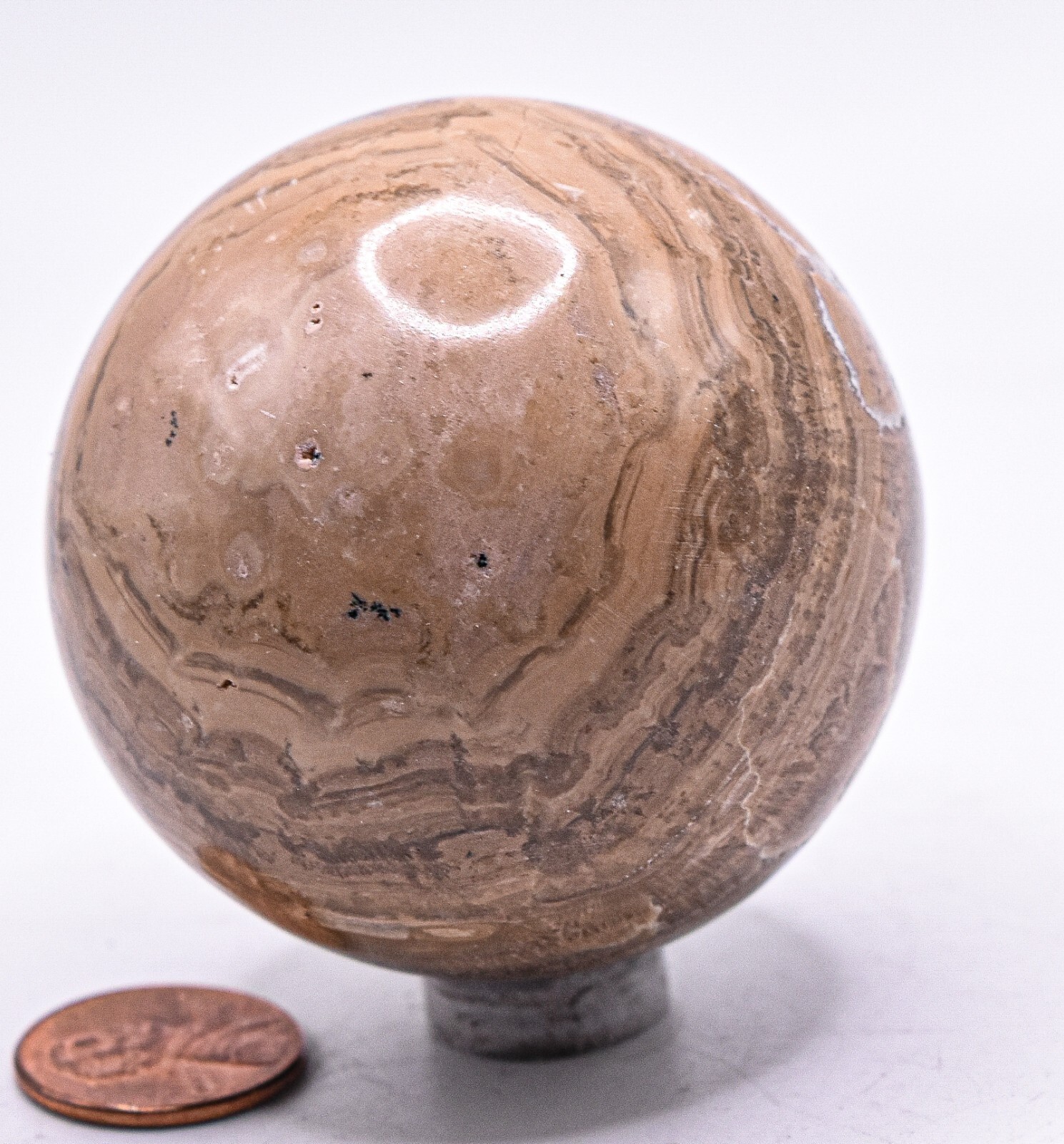2.1" 235g Brown Caramel Onyx Sphere Polished Natural Crystal Mineral ...