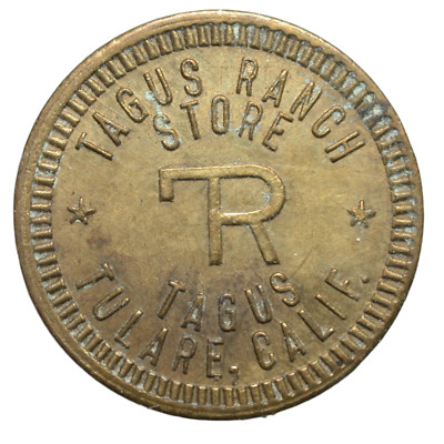 Tulare, CA Tagus Ranch Store R G/F 1 Cent in Merchandise K-1 Token | eBay