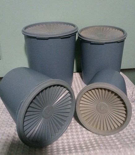 Vintage Tupperware Nesting Canisters Set of 4 With Lids Light Blue Some ...