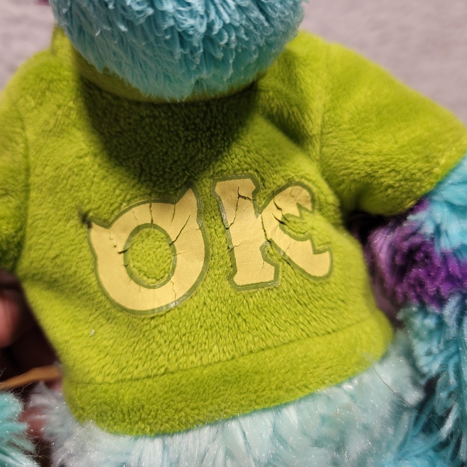 Disney Monsters Inc Sulley & Squishy Plush Set OK Green Shirt Stuffed ...
