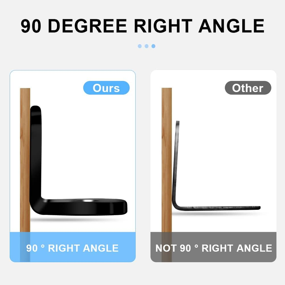 40PCS L Brace, Black Small L Brackets for Wood, Stainless Steel Corner ...