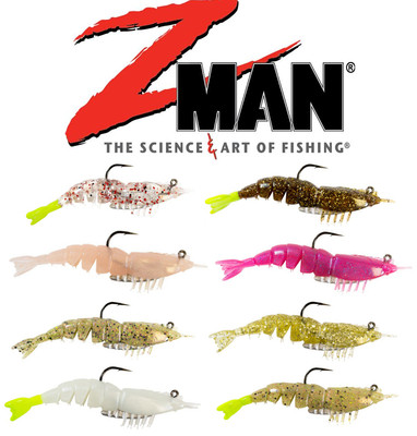 Z-Man EZ ShrimpZ 3.5 in 2pk Rigged Creature Bait Soft Plastic ZMan ...
