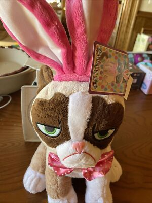 Easter Grumpy Cat Plush NWT Bunny Ears Bow Tie Stuffed Animal 17” | eBay