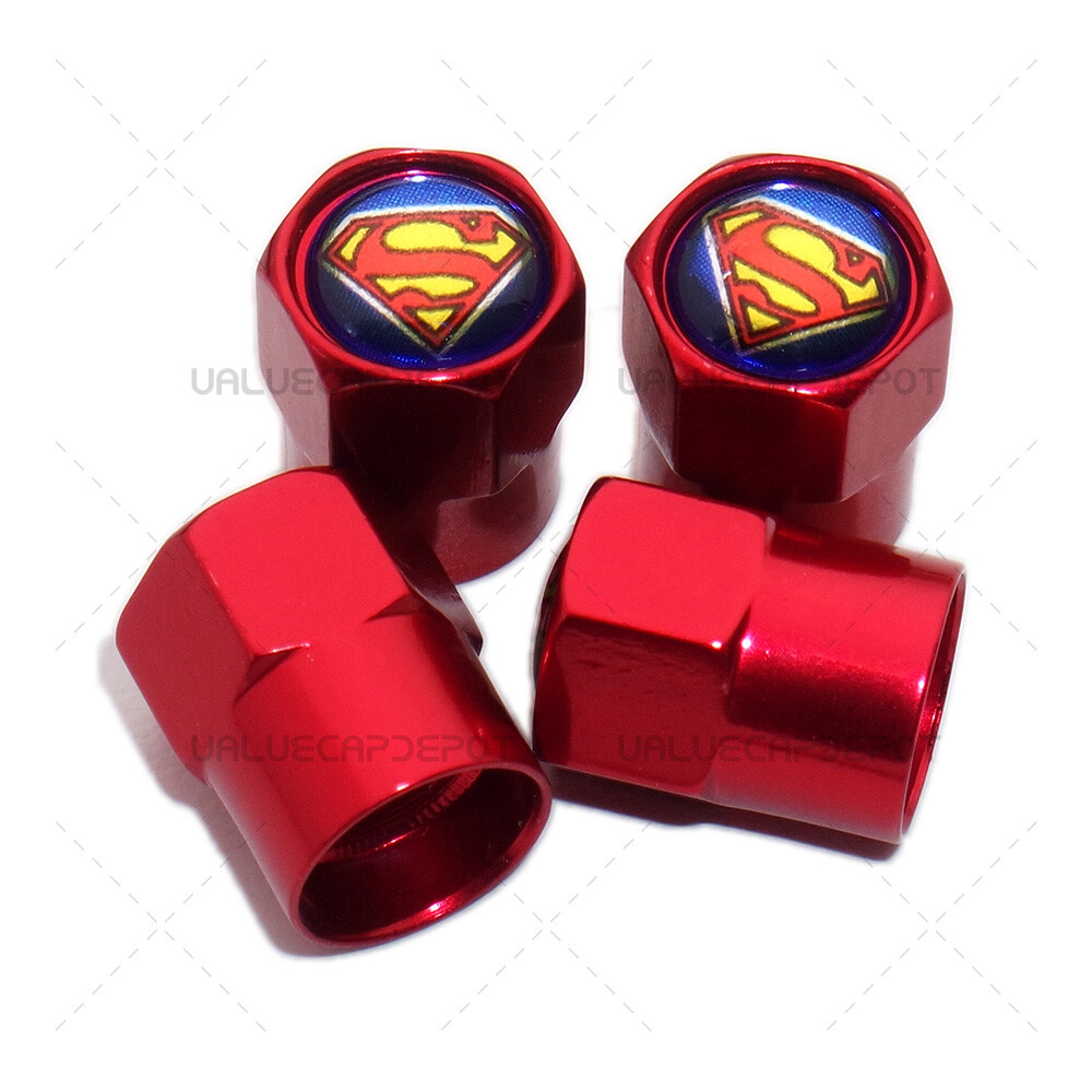 4pcs Hex Superman Car Wheels Tire Air Valve Caps Stem Dust Cover Decor ...