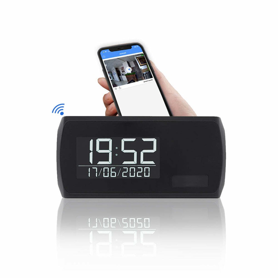 Digital Clock Security Camera 1 Year Battery & Wireless WiFi 1080p HD ...