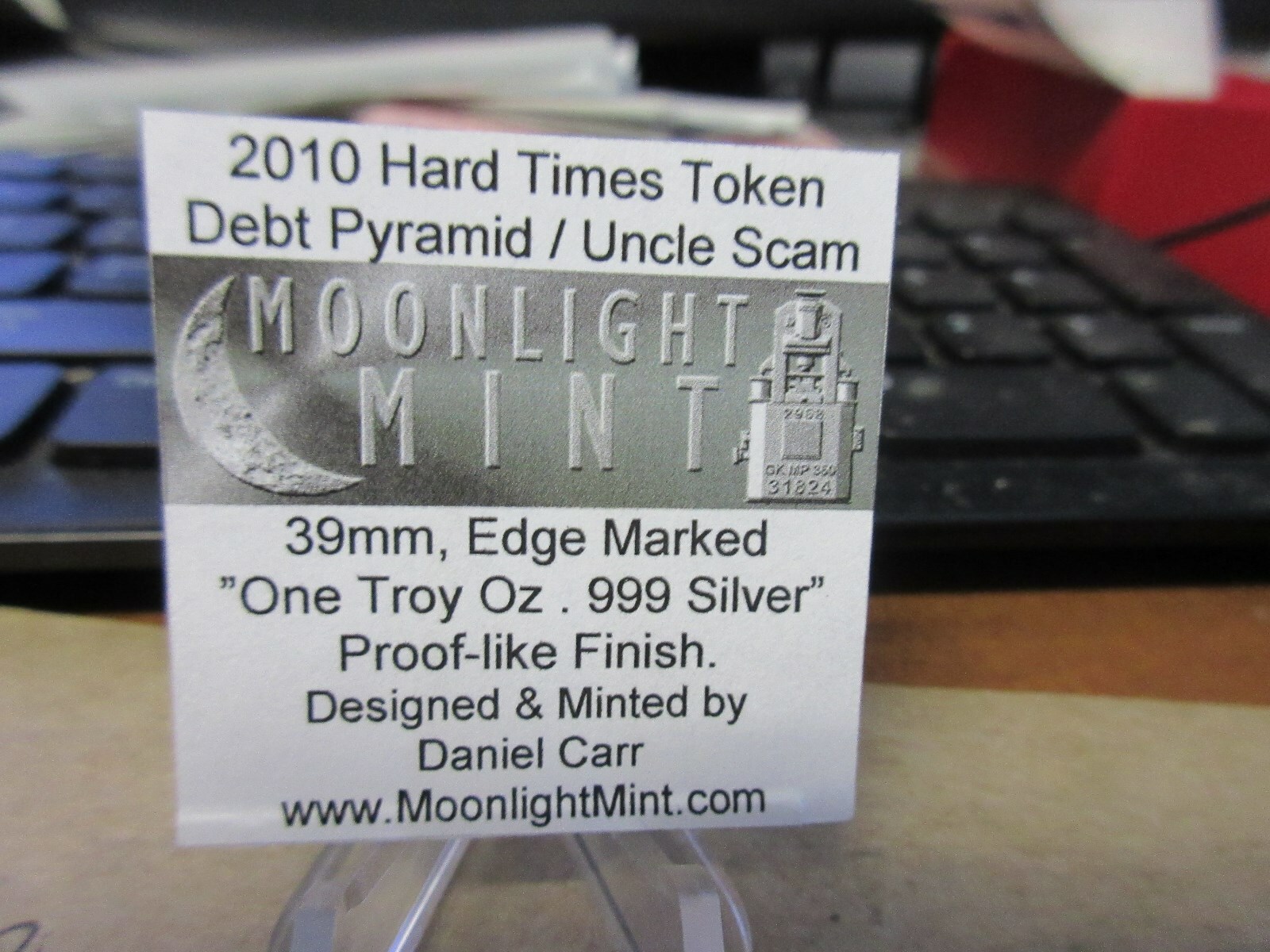 2010 Debt Pyramid / Uncle Scam HT Token by Daniel Carr Silver ANACS MS ...