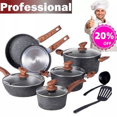 12Piece Pots and Pans Set Nonstick Induction Cookware Set Granite ...