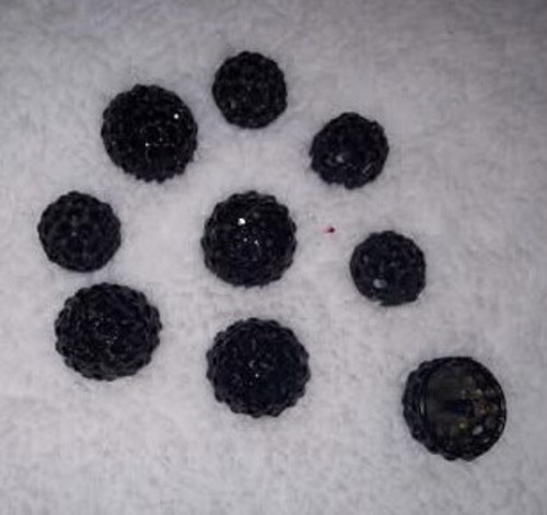 9 Vintage Black buttons metal great for coat or crafts | eBay