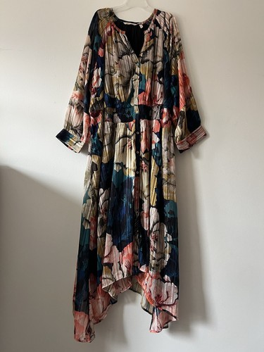 Soft Surroundings Womens Colorful Floral Flowy Chiffon Midi Feminine ...