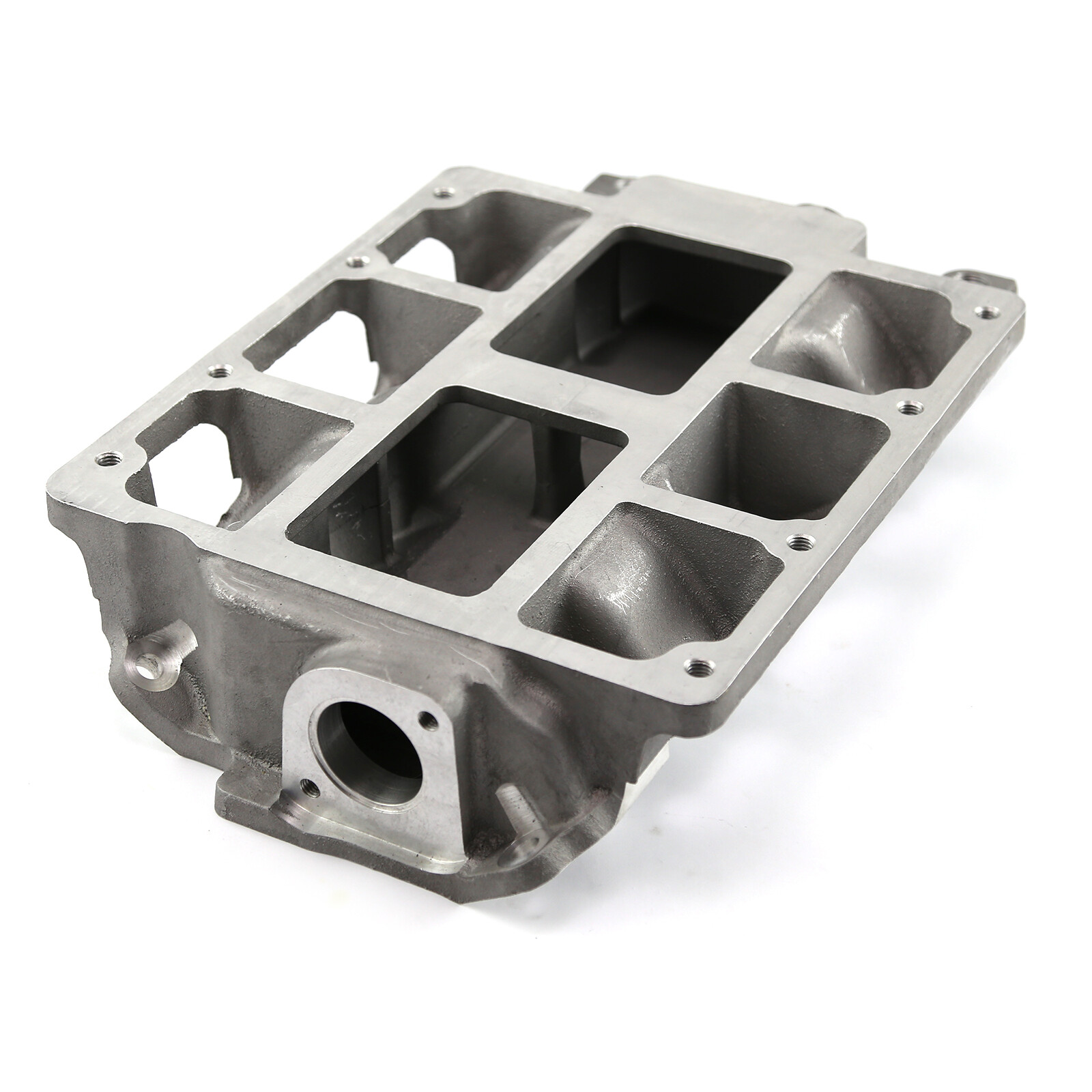 Chevy SBC 350 6-71 8-71 Supercharger Aluminum Intake Manifold [Satin ...