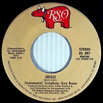 Frankie Valli & Gary Brown - Grease / Grease (Instrumental) [7" 45 rpm ...
