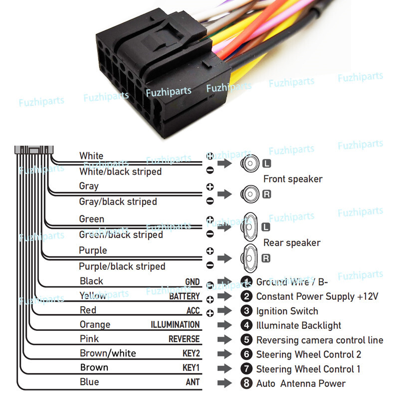 16Pin Car Radio Stereo Power Retrofit Harness Cable Extension Wire Cord ...