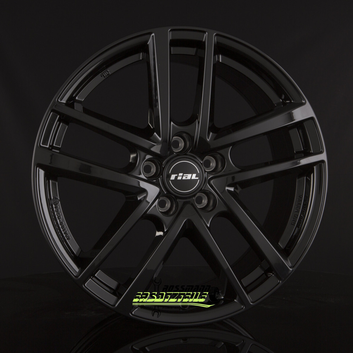 4x Rial Astorga diamant-schwarz 6x15 ET37 - LK5/100 ML57.1 Felge Alu ...