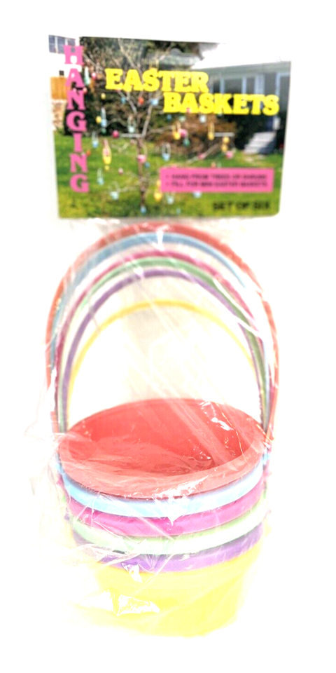 Vintage Plastic Baskets Candy Nut Cups Treat Party Easter 6.5" Set 6 ...