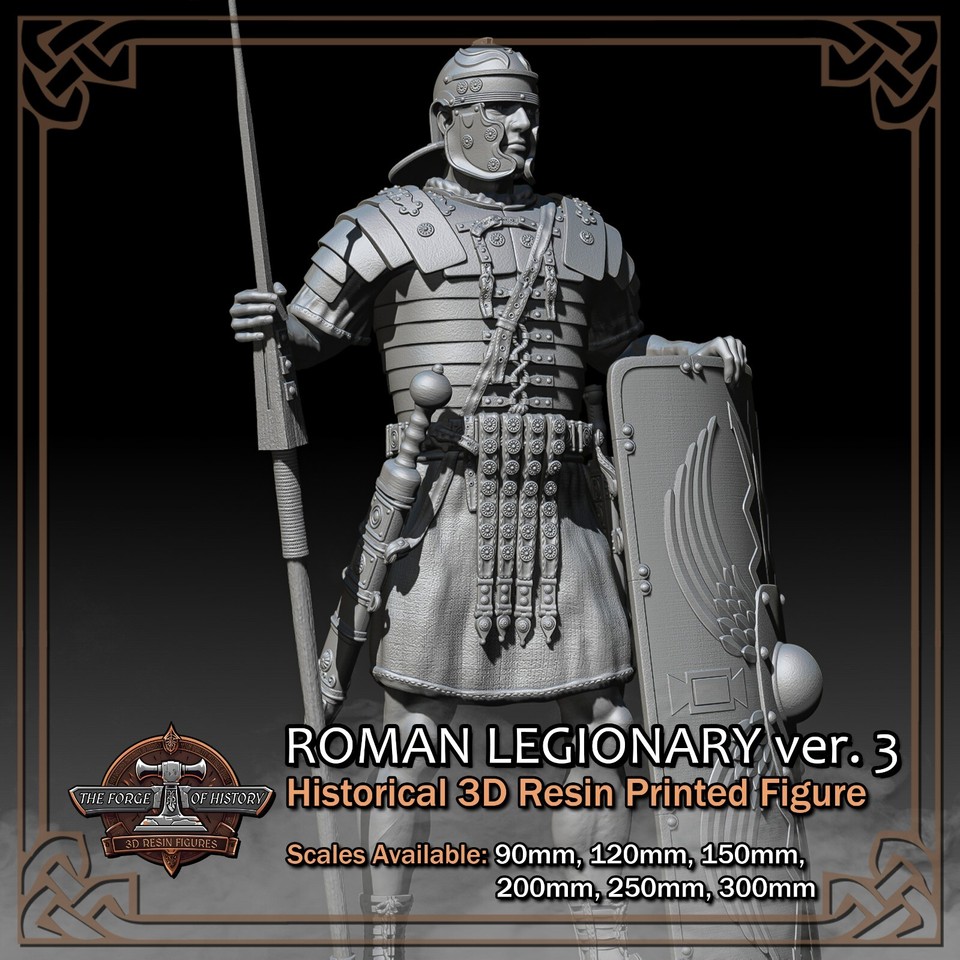 Roman Empire Legionary 3 - Scale 1/18 to 1/6 - 3D Resin Printed Figure ...