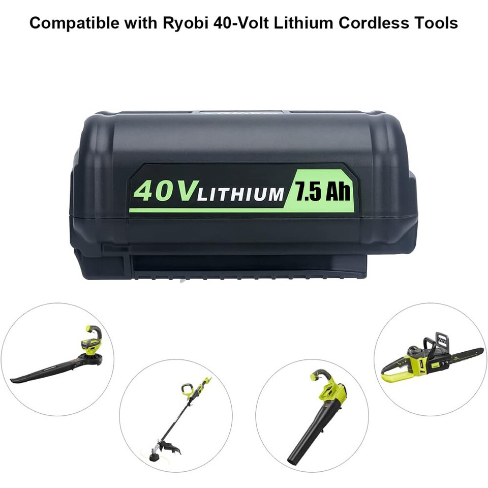 40V 7.5Ah Lithium Battery For Ryobi RY40180 RY40200 RY40022 RY40201A ...