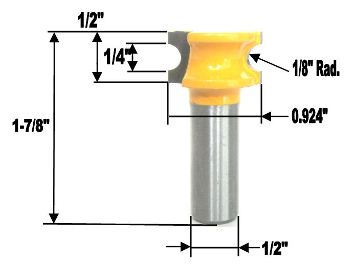 1-pc 1/2" Shanks 1/8" Radius Half Round Bullnose Router Bit sct-888 | eBay