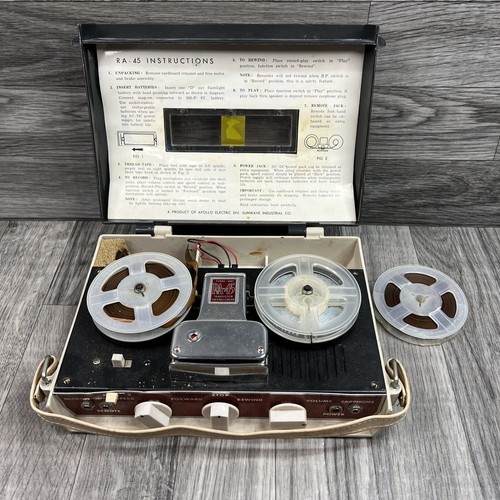 Vintage Apolex RA-45 Mini Reel To Reel Tape Recorder Portable RARE ...