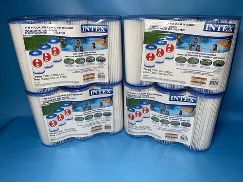 Intex Pool Filter Cartridges A/C Lot of 4 Tri-Packs 12 Filters Model ...