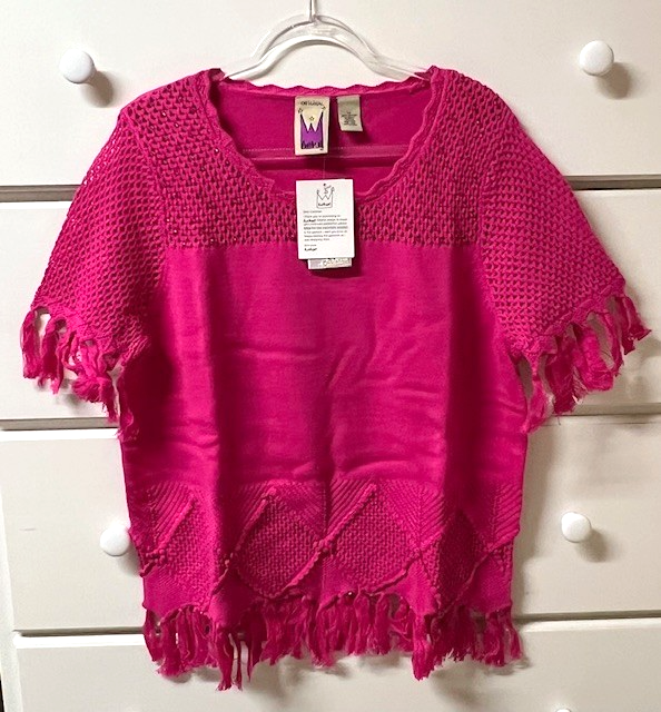 VTG NWT Anthony Mark Hankins 100% Cotton Fuchsia Sweater Top - SZ 1X ...