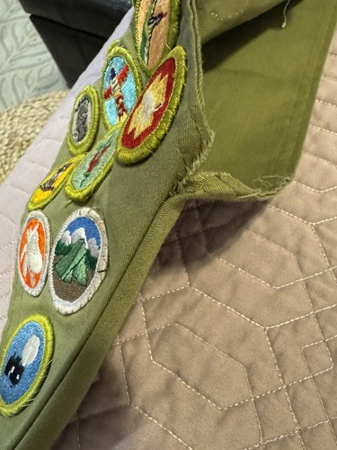 BSA Boy Scout Green Sash with 51 Merit Badges Patches | eBay