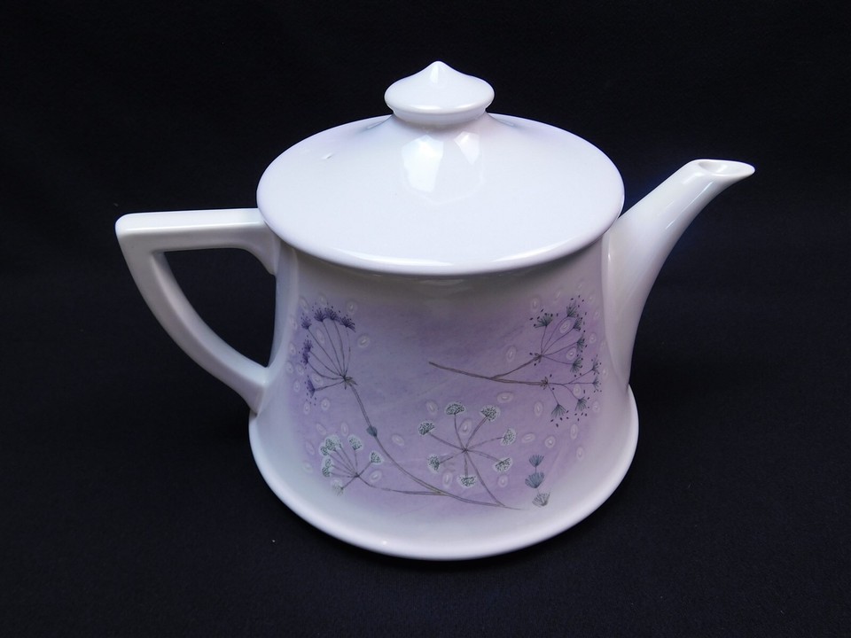 Portmeirion DAWN Teapot Julie Ingham Purple White Dandelion Pattern | eBay