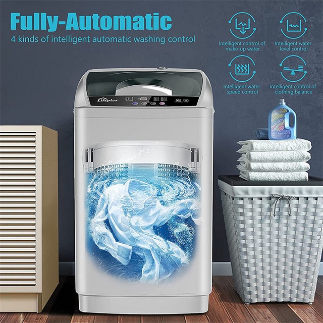 LifePlus T663 Full Automatic Portable Washing Machine 1.8 Cu.ft, 12 lbs ...