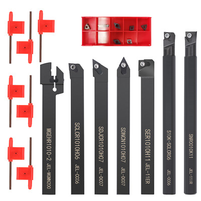 21PCS Lathe Turning Tool Kit Carbide Inserts Metal Lathe Tool Holders ...
