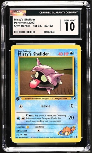 Misty's Shellder 89/132 1st Edition Pokemon Gym Heroes CGC 10 Gem Mint ...