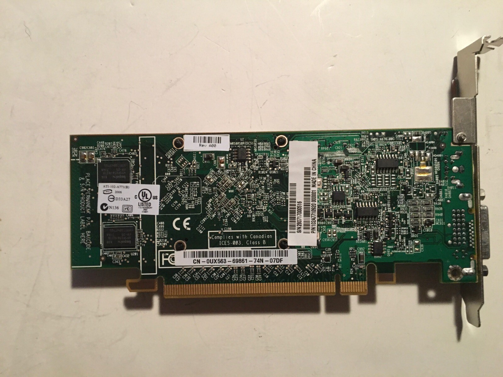 DELL/ATI VIDEO CARD PCI-X REV A00 0UX563 102A7710920 DVI S VIDEO | eBay