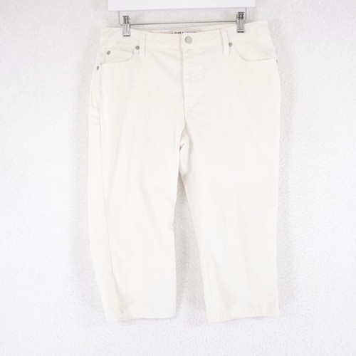 Gap White Denim Boot Cut Capri Stretch Jeans 32/18 Mid Rise | eBay