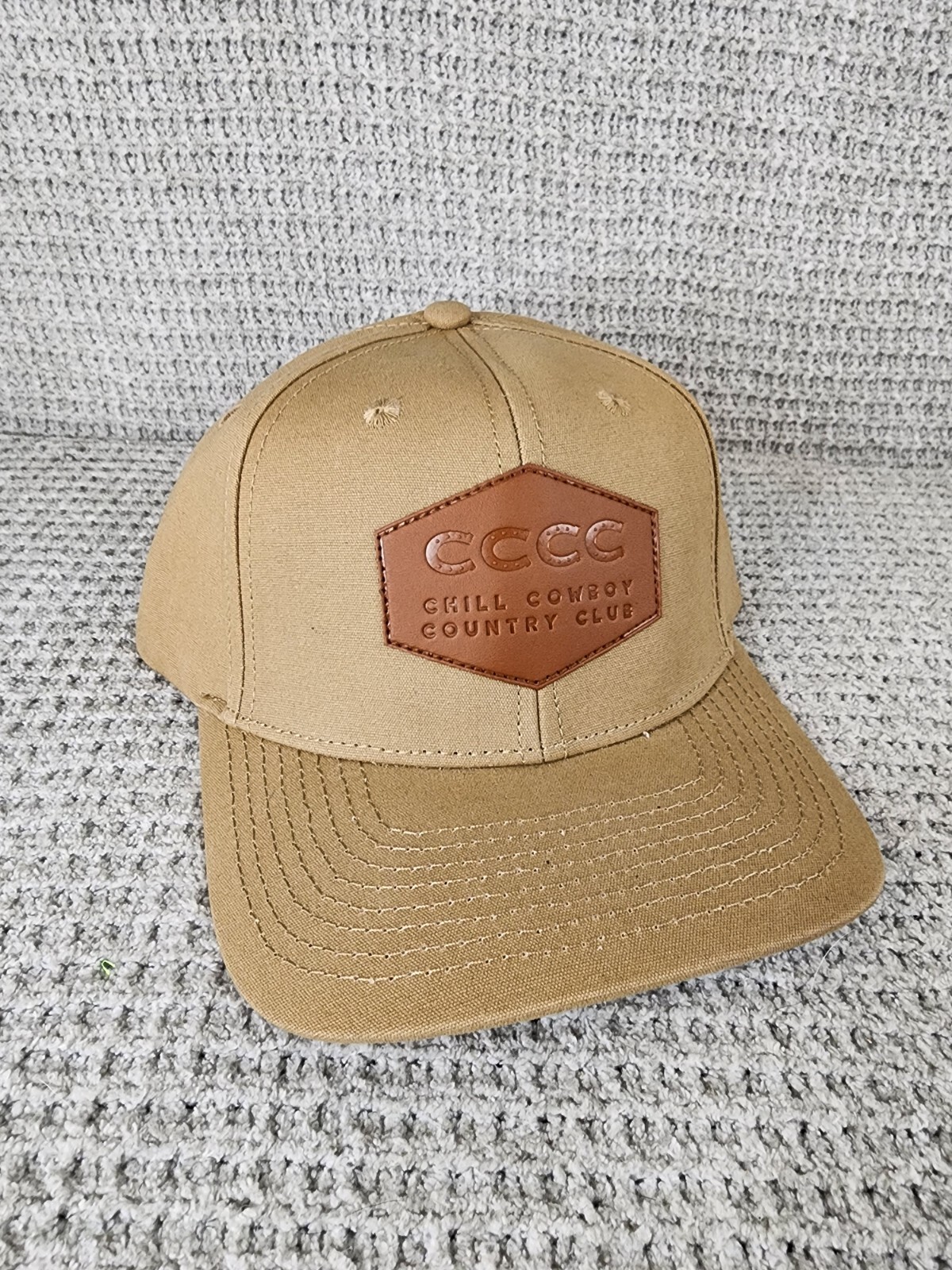 Chill Cowboy Country Club Tan Patch Hat Cotton One Size Snap Back ...