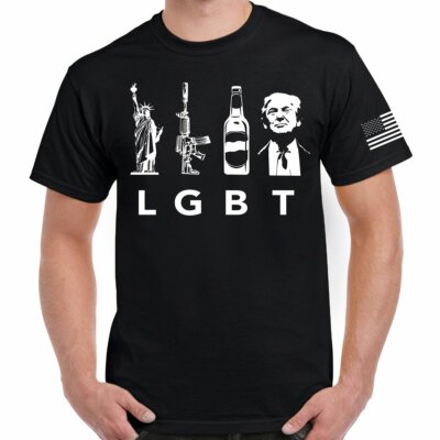 Liberty Guns Beer & Trump LGBT Offensive Biker Humor Donald Trump Flag ...