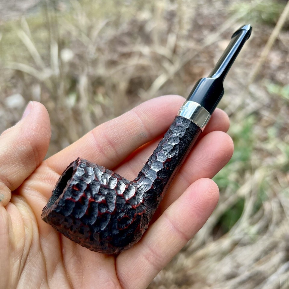Peterson Junior Petite Rusticated Nickel Mounted Lovat Fishtail Pipe ...