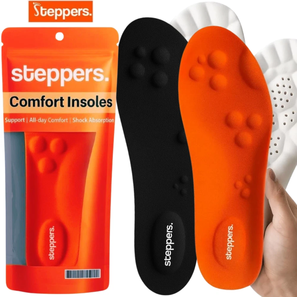 Steppers Comfort Boosting Massage Orthotic Insoles for Heel & Plantar Fasciitis | eBay UK