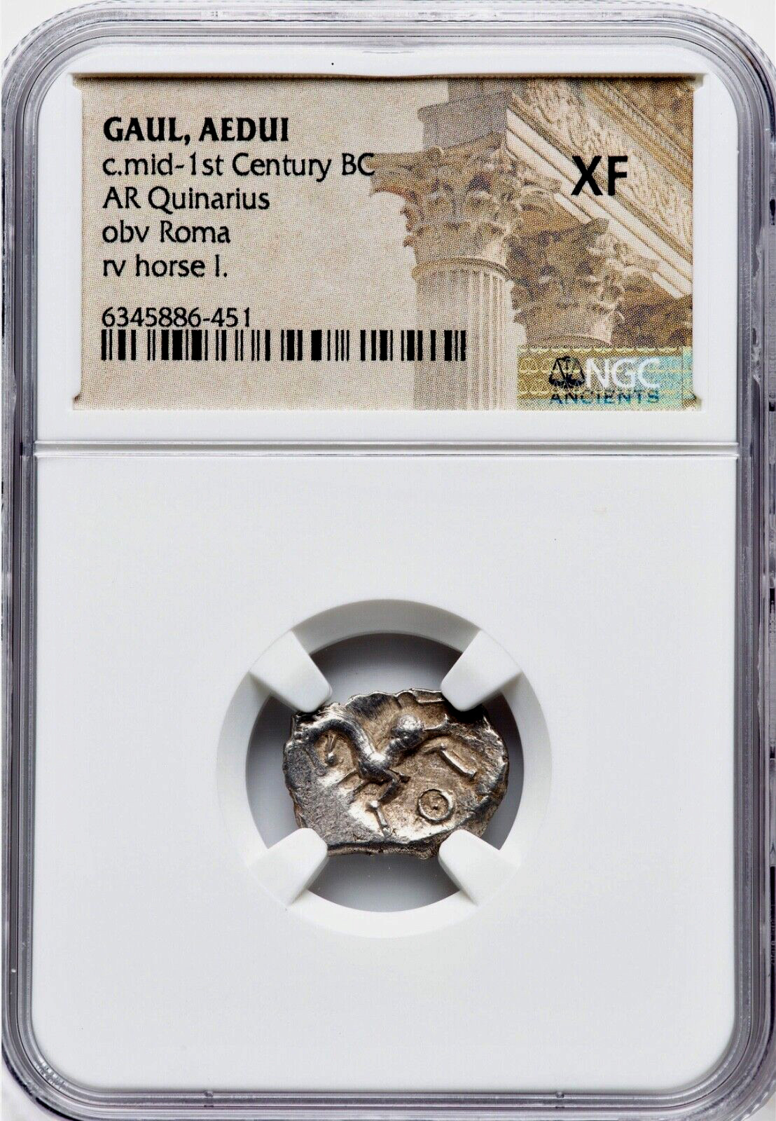 PQ++ Mid-1st Century BC GAUL AEDUI Ancient Greek Silver Quinarius Coin ...