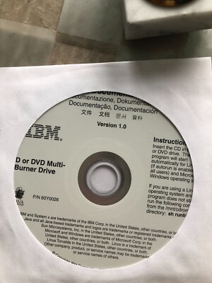 New Sealed IBM DVD or DVD Burner Drive Documentation P/N 60Y0026 | eBay