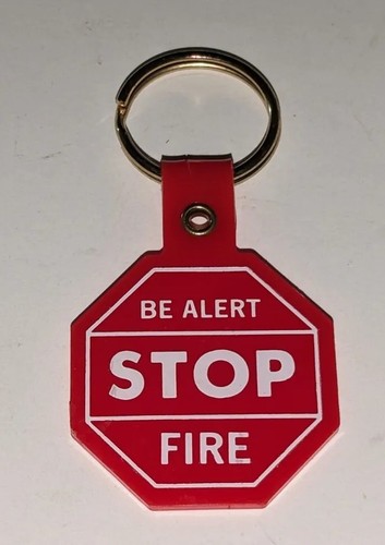 McGuire AFB Fire Dept Be Alert Stop Fire Emergency Key Chain Ring ...