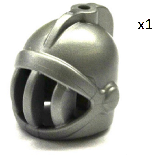 LEGO x167 Flat Silver Minifigure Headgear Helmet Castle with Fixed Face ...