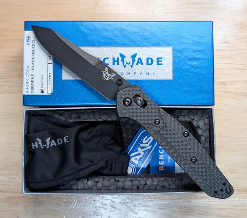 Benchmade Osborne 940BK-2004 Black M4, Carbon Fiber 940-1 Scales ...