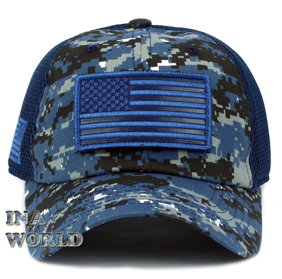 USA Flag Hat Detachable Patch Tactical Operator Micro Mesh Military ...