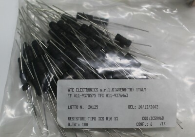 ATE Resistor 0,1 Ohm 3 Watt Pack 100 Pièces 1080029 | eBay